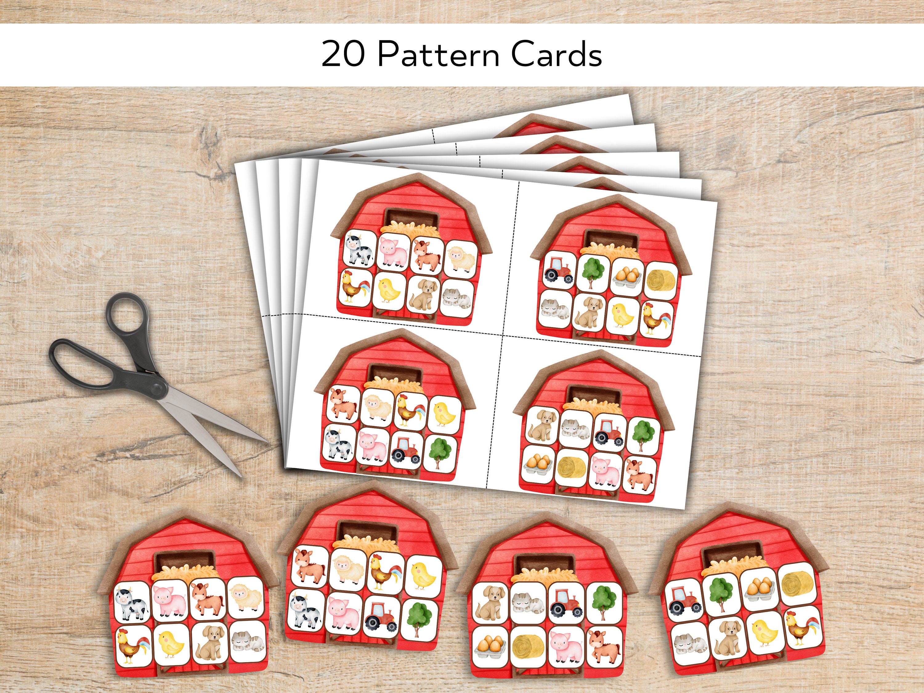 Animal Pattern Matching Activity Printable Animal Matching Game Fun ...