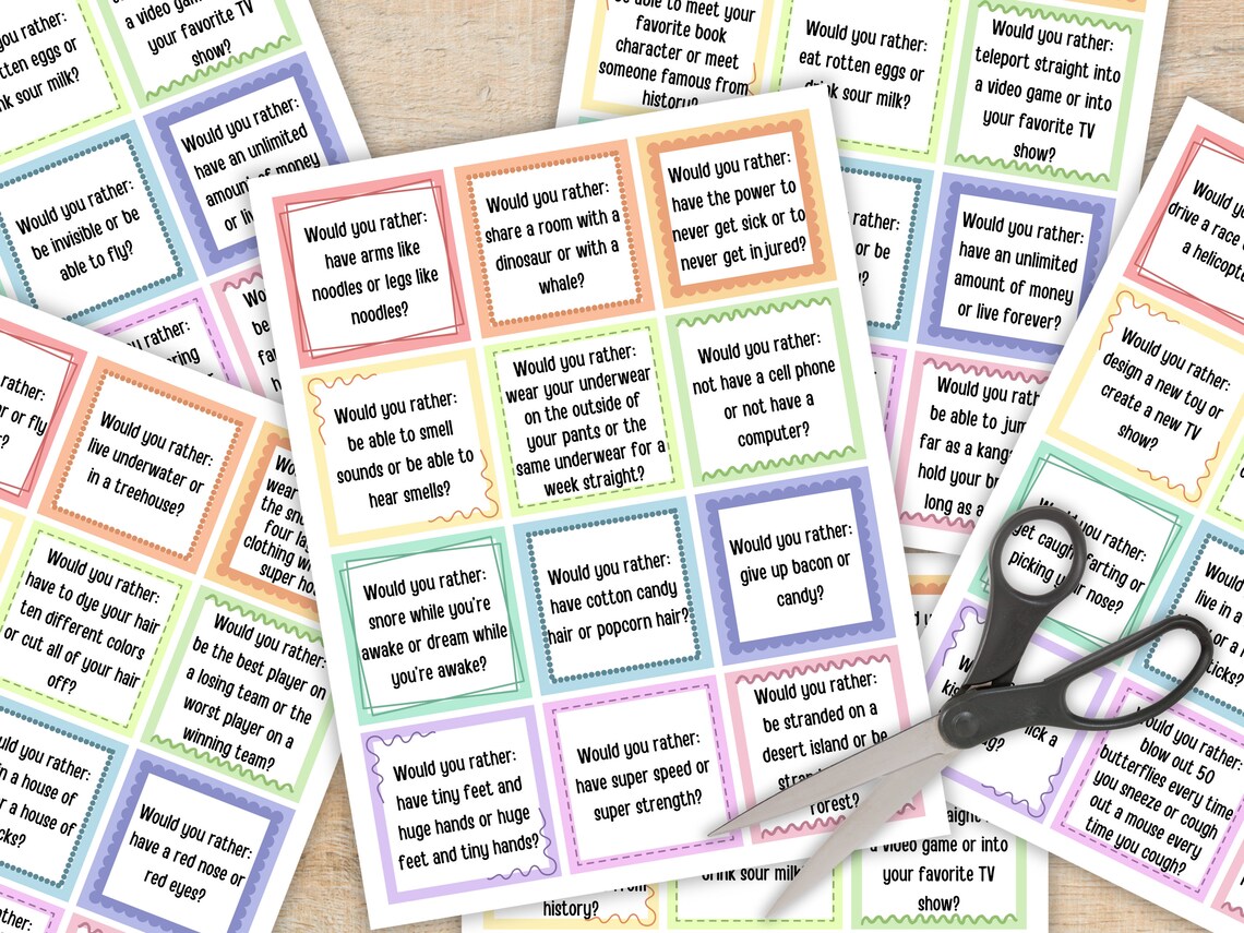 Would You Rather Cards – 105 Family Conversation Starters (instant ...