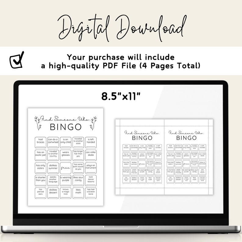 Get to Know You Bingo Find Someone Who Bingo Find the Guest Bingo Cards ...