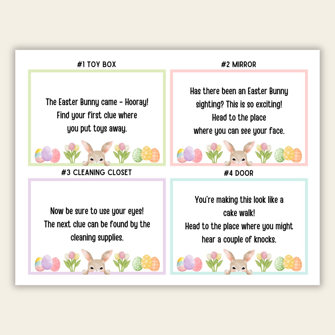 Easter Scavenger Hunt for Kids Printable Indoor Scavenger Hunt Clues ...