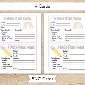 Printable Note From Home - School Note From Home - Parent Communication ...