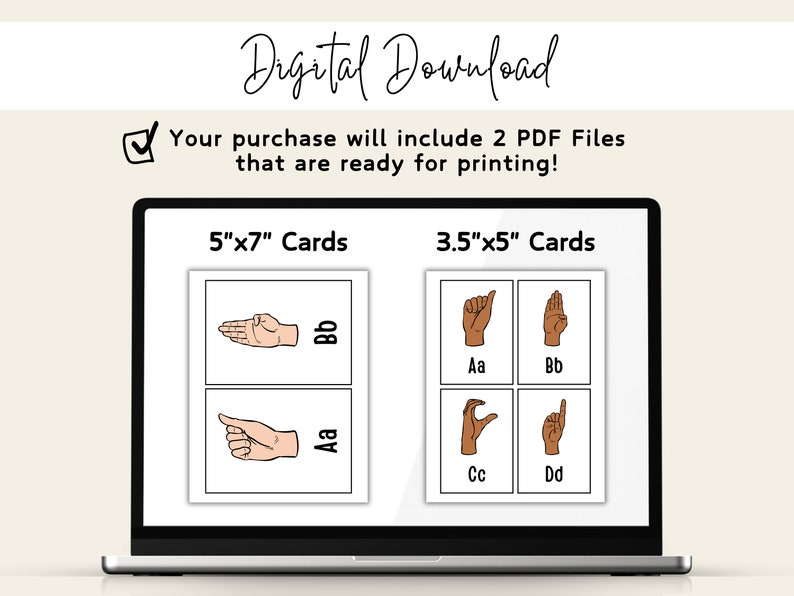 ASL Alphabet Flashcards Printable American Sign Language Alphabet Learn ...