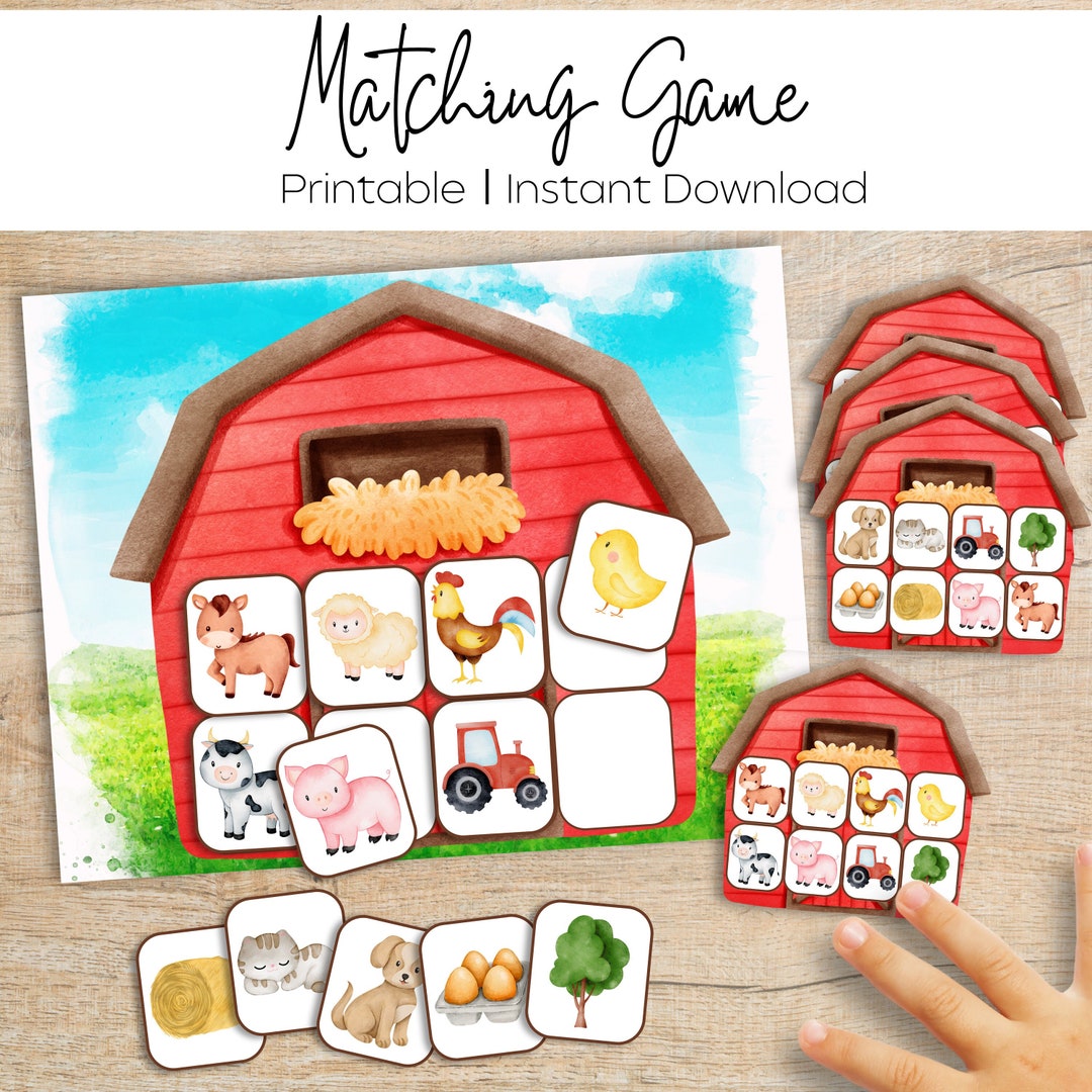 Animal Matching Activity Printable Animal Matching Game Fun Learning ...