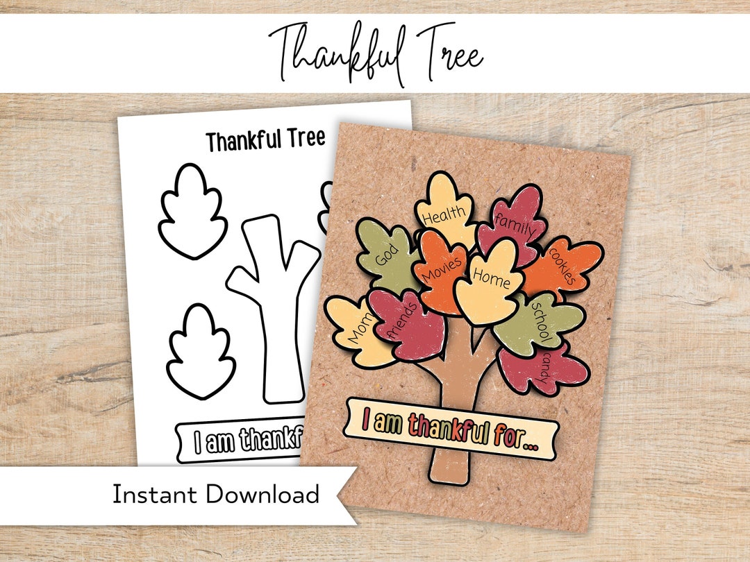 Thankful Tree Activity - Kids Thanksgiving Activity - Thanksgiving ...