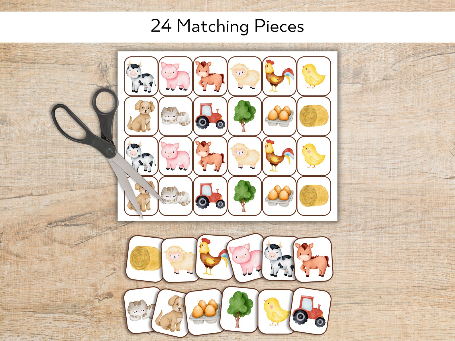 Animal Pattern Matching Game – Printable Learning Activity (digital ...