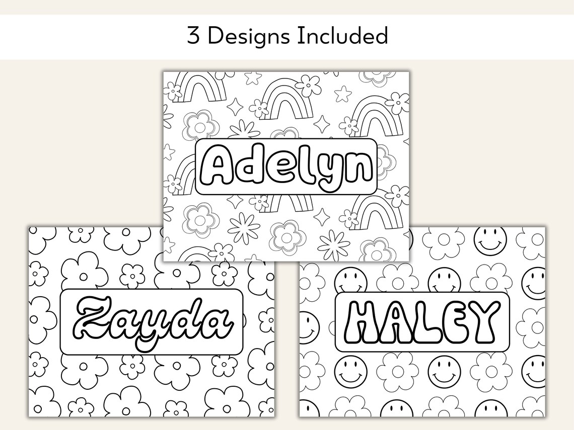 Personalized Name Coloring Page - Printable Groovy Designs (digital ...