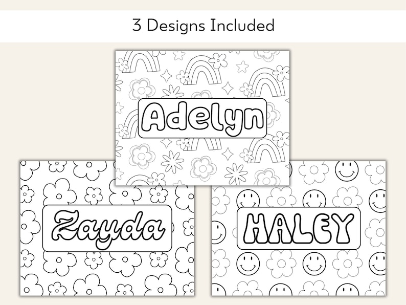 Personalized Name Coloring Page - Printable Groovy Designs (digital ...