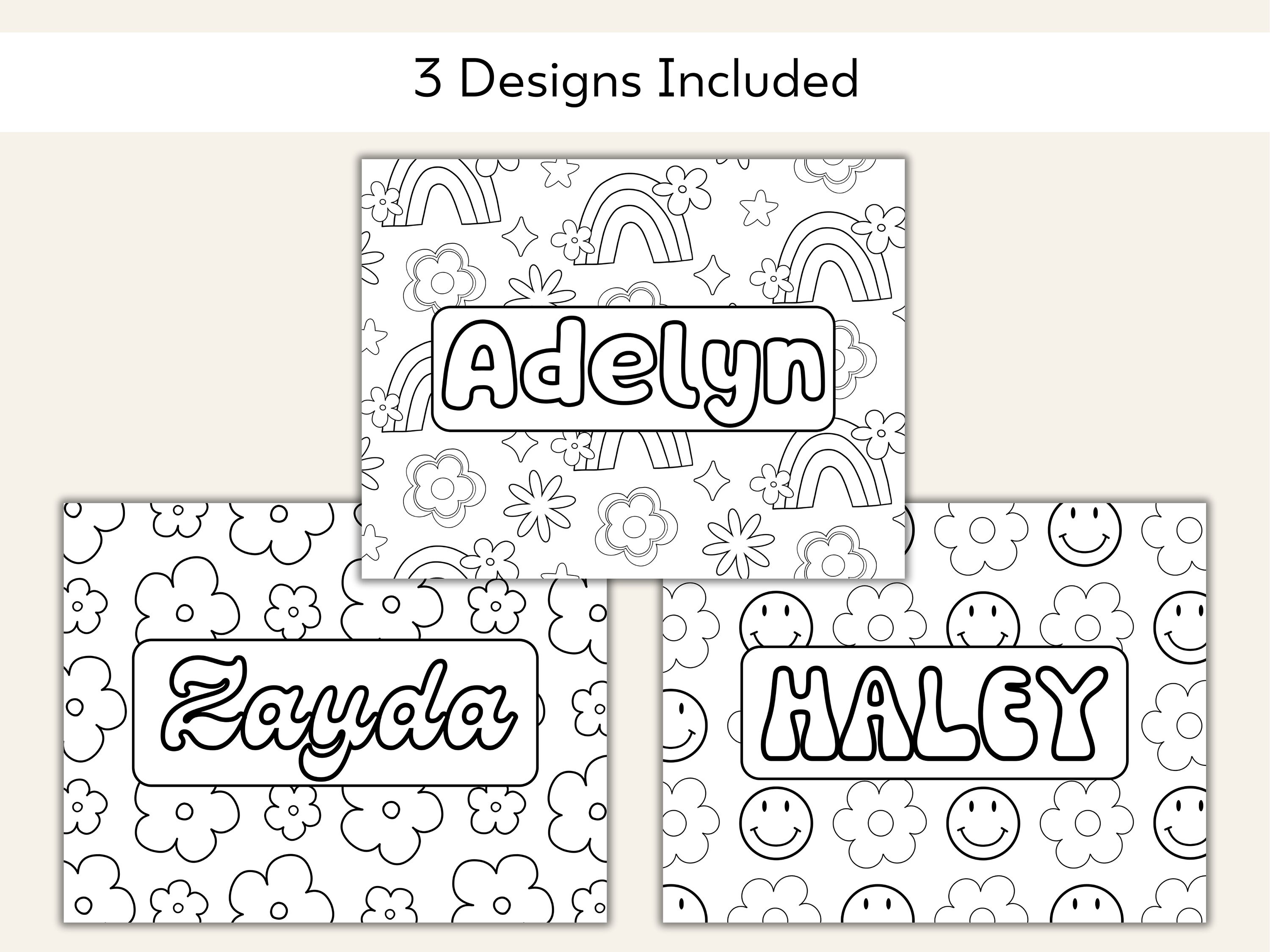 Personalized Name Coloring Page - Printable Groovy Designs (digital ...