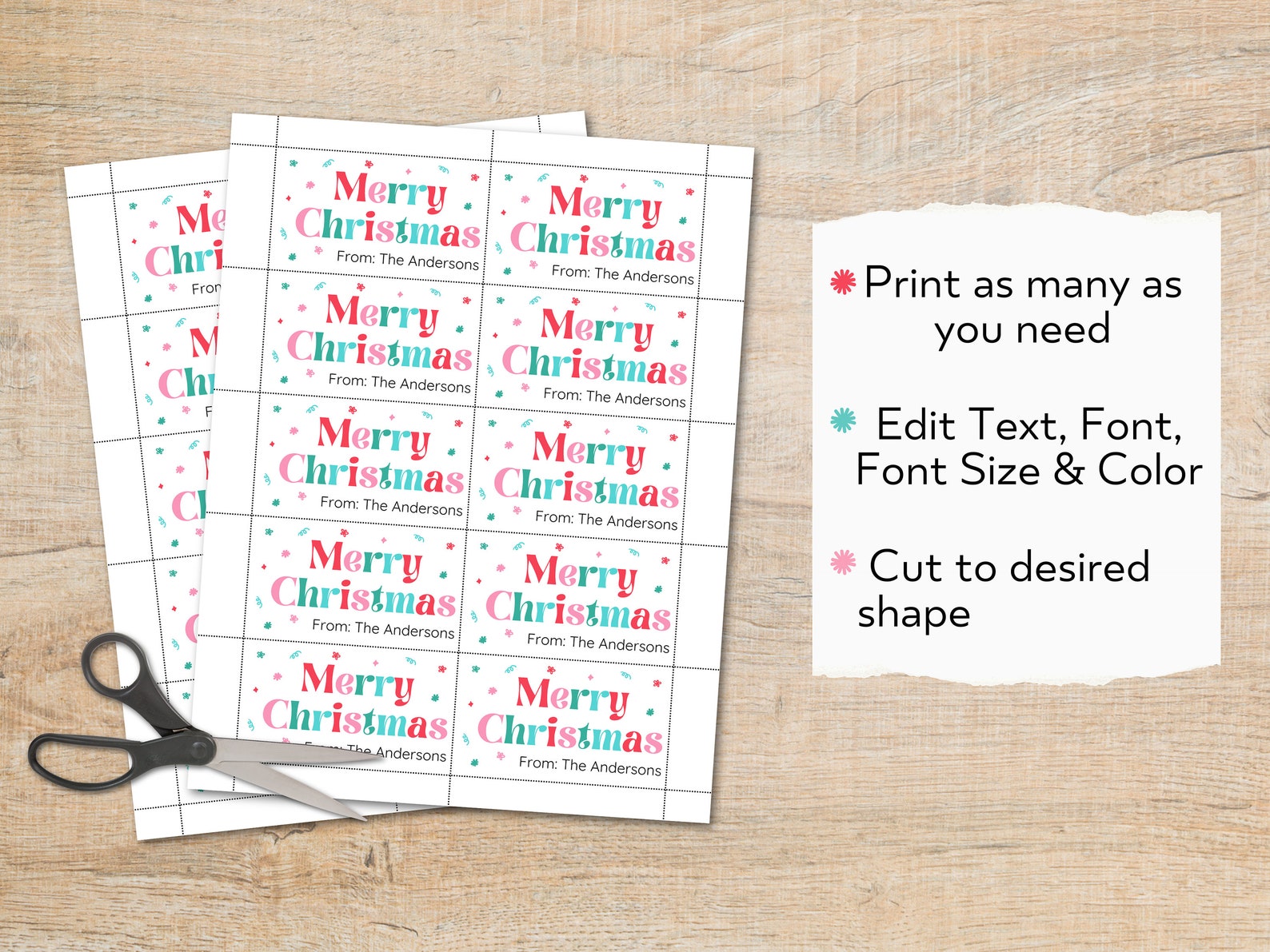 Printable Christmas Gift Tags Editable Holiday Gift Tags Christmas Tree ...