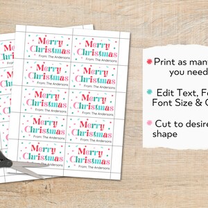 Editable Christmas Gift Tags - Holiday Favor Tags (instant Download) - Etsy