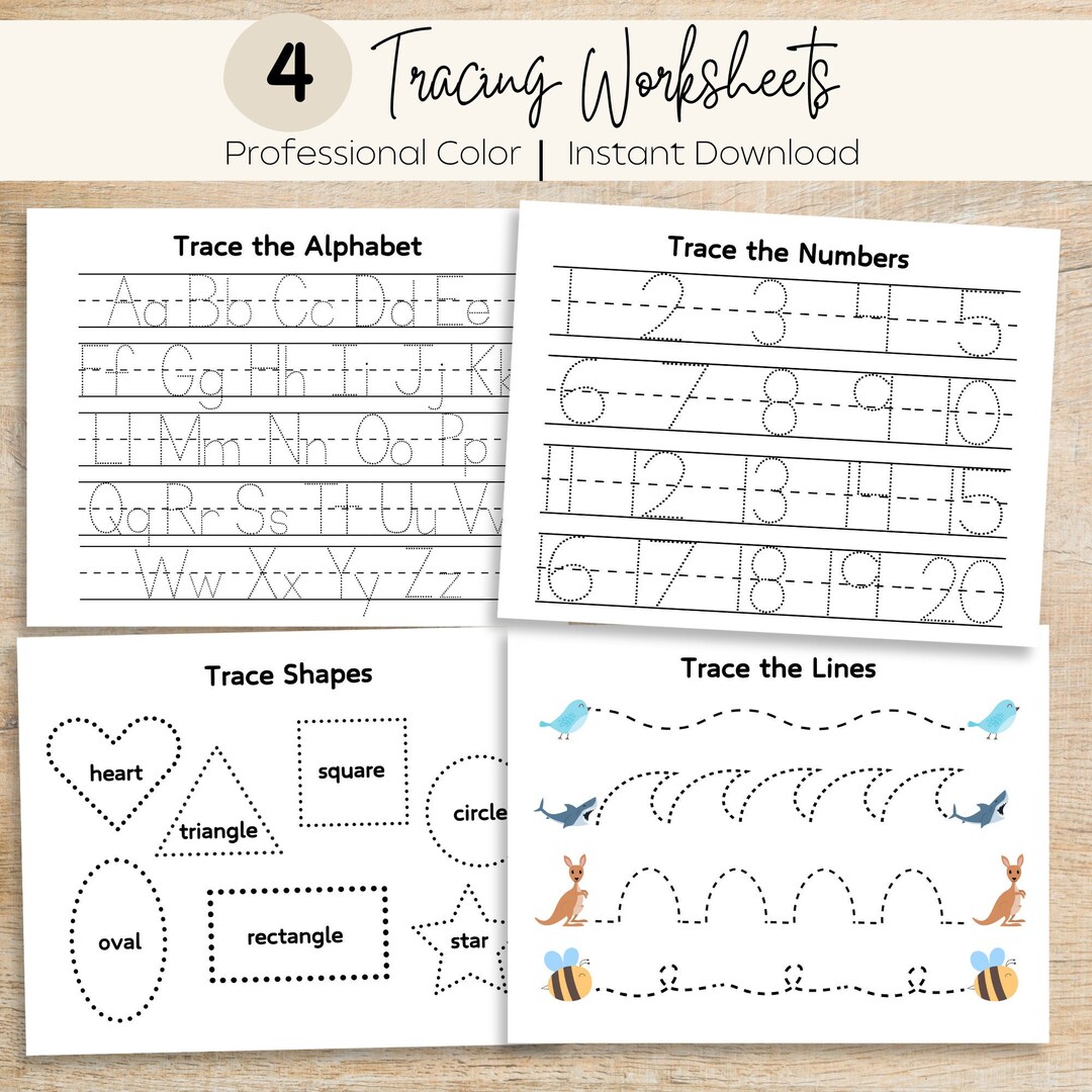 Tracing Worksheets Printable Tracing Pages for Kids toddler Preschool ...