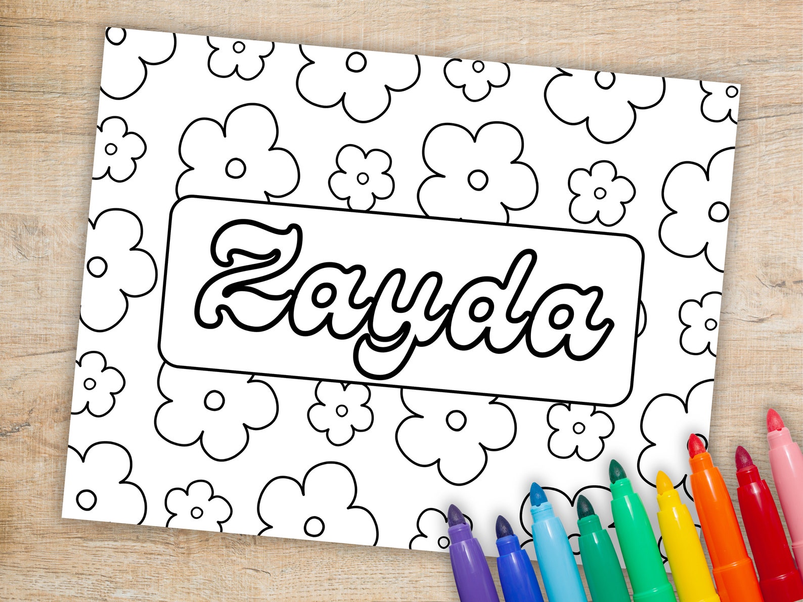 Personalized Name Coloring Page - Printable Groovy Designs (digital ...