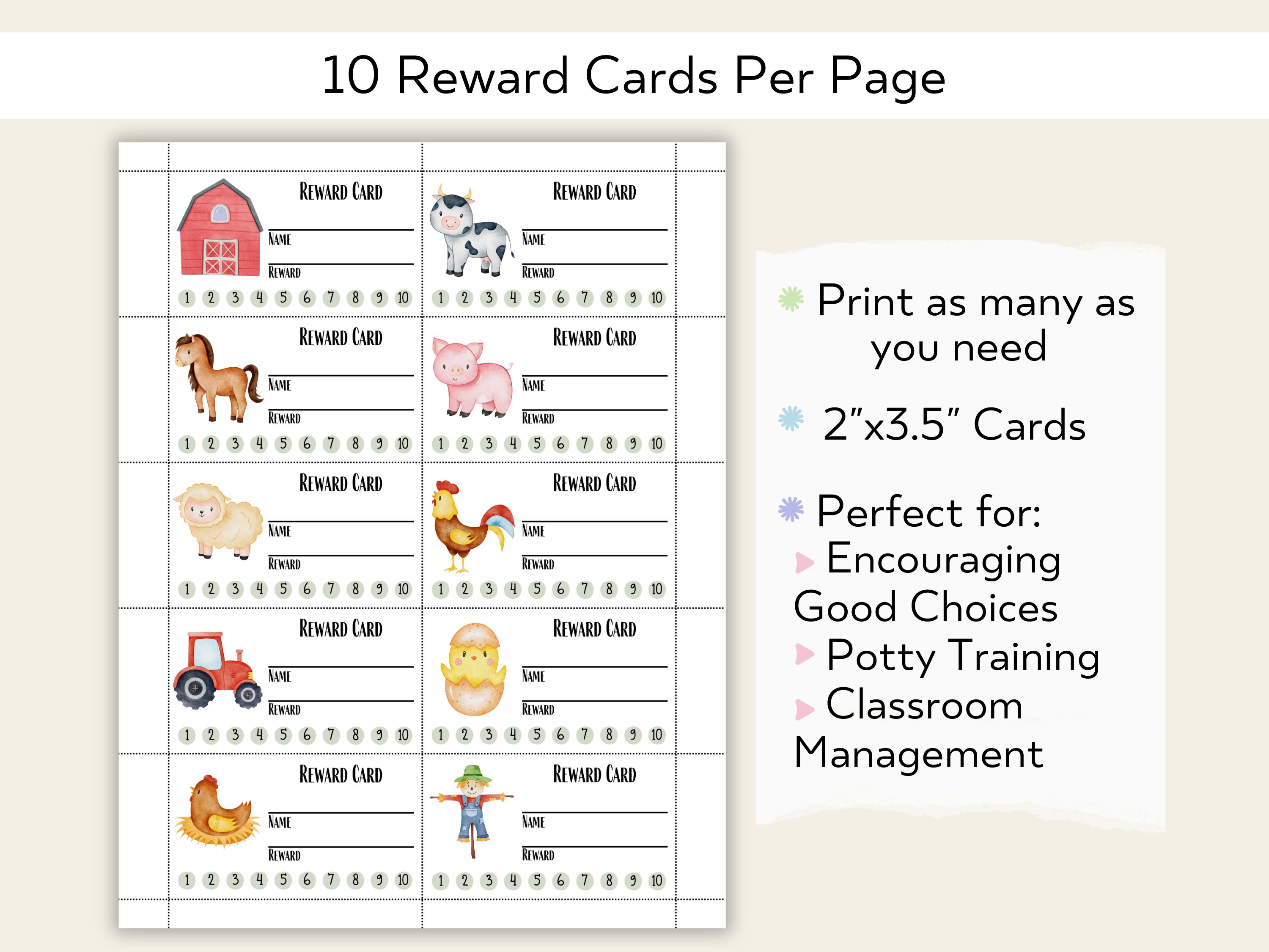 Printable Reward Punch Cards for Kids - Custom Behavior Tracker ...