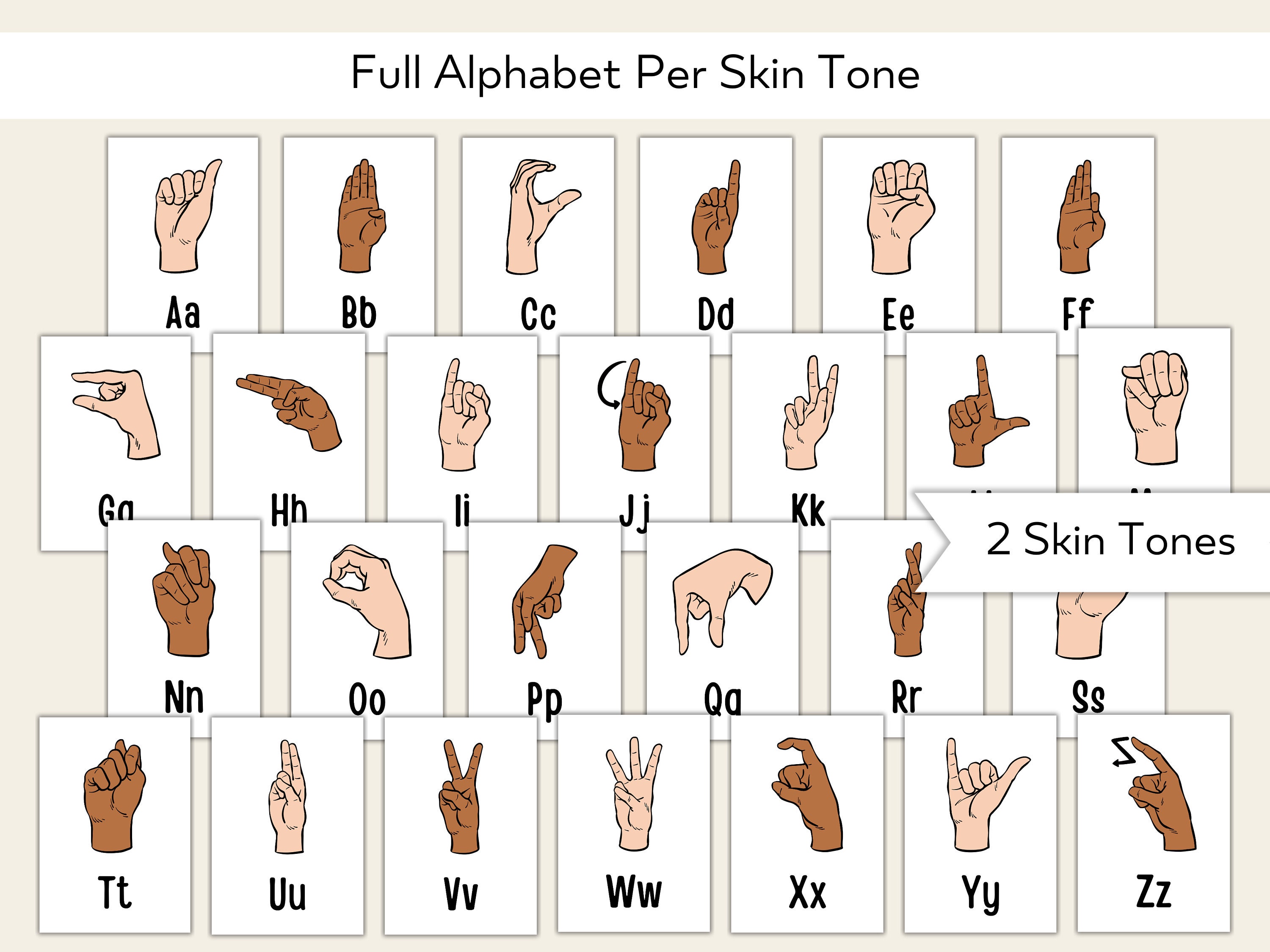 ASL Alphabet Flashcards - Printable American Sign Language Alphabet ...