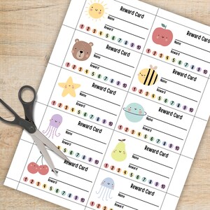 Printable Reward Punch Cards for Kids Custom Behavior Tracker Incentive ...