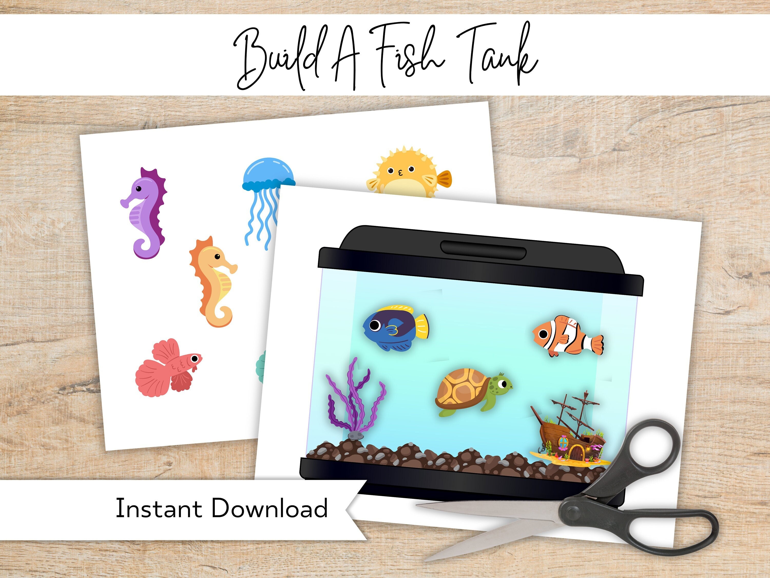 Build A Fish Tank Printable Craft – Kids Activity (digital Download) - Etsy