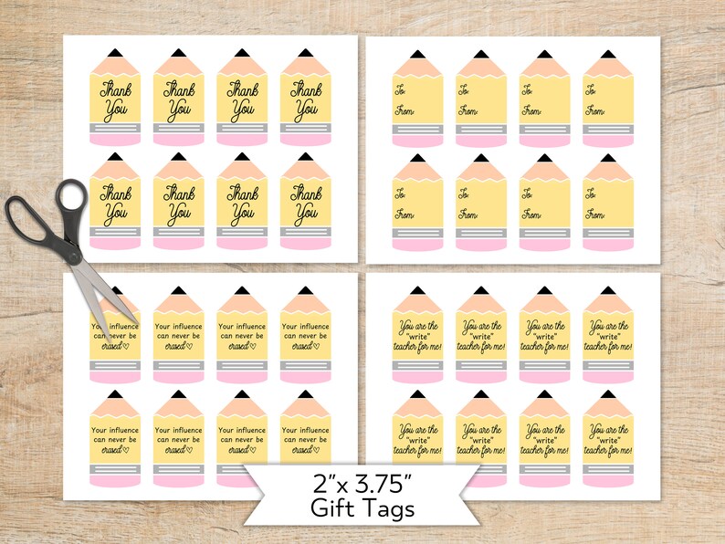 Teacher Gift Tag Printable Teacher Appreciation Printable Gift Tags ...