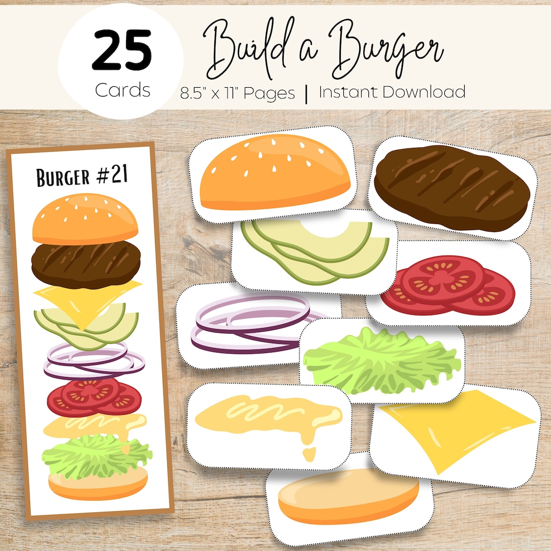 Build a Burger Dramatic Play Homeschool Printable Pretend Play Build a ...