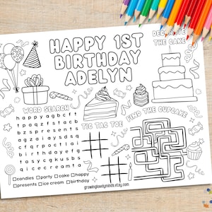 Birthday Coloring Page for Kids - Printable Custom Birthday Coloring ...