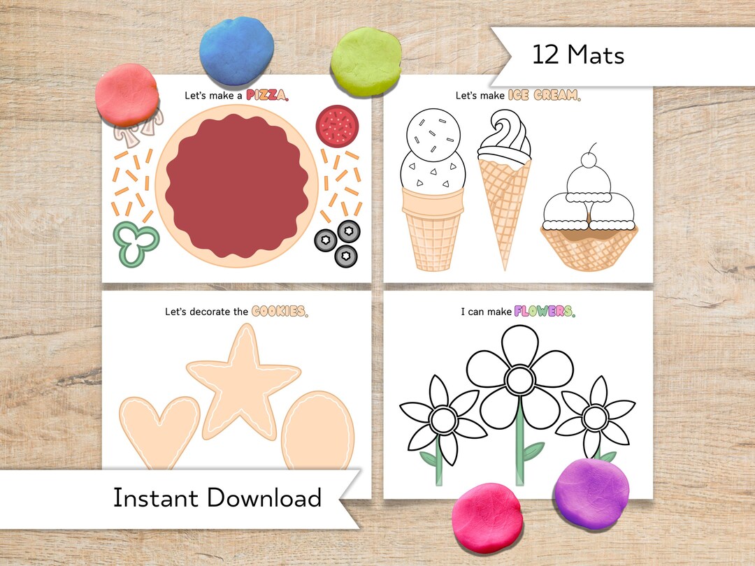 Play Dough Mats – Printable Activity, Shapes (PDF Download) - Etsy