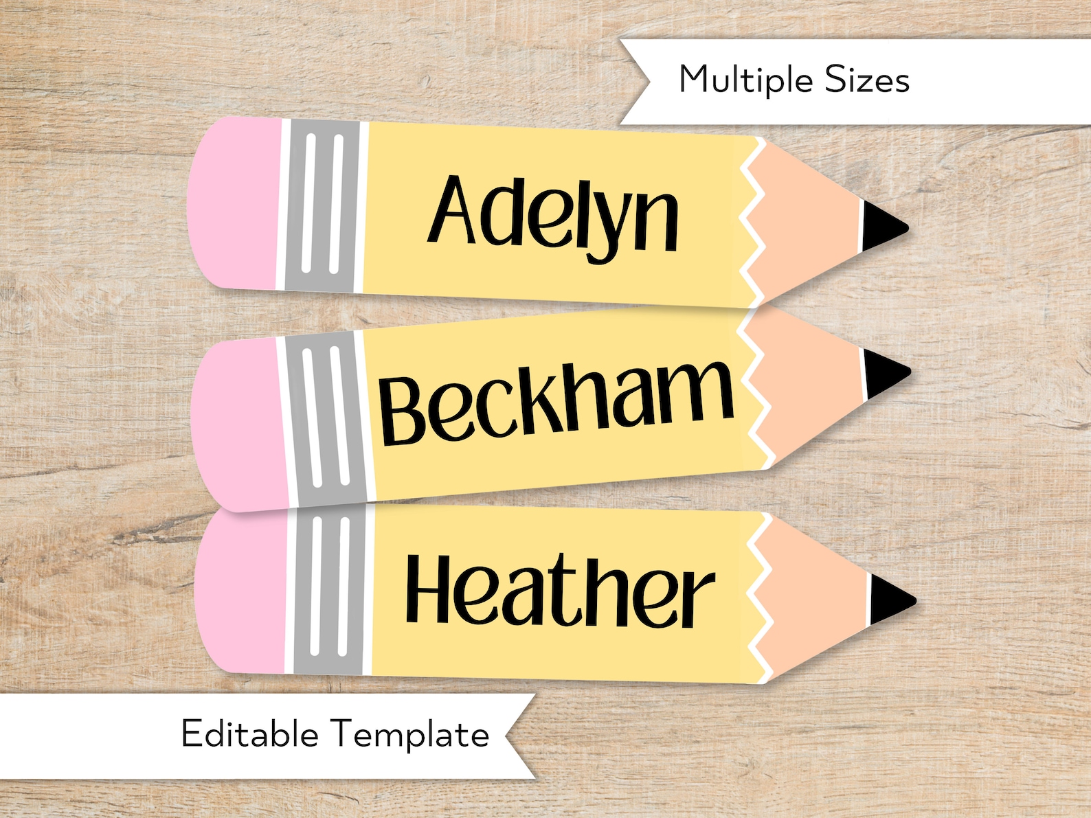 Pencil Name Tags – Editable Classroom Template (digital Download) - Etsy