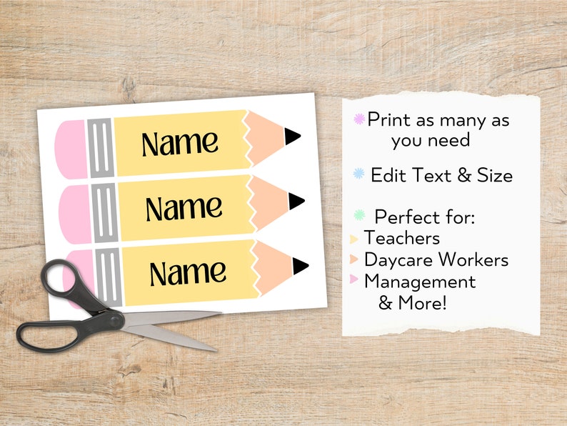 Editable Name Tag Template Back to School Instant Edit & Download ...