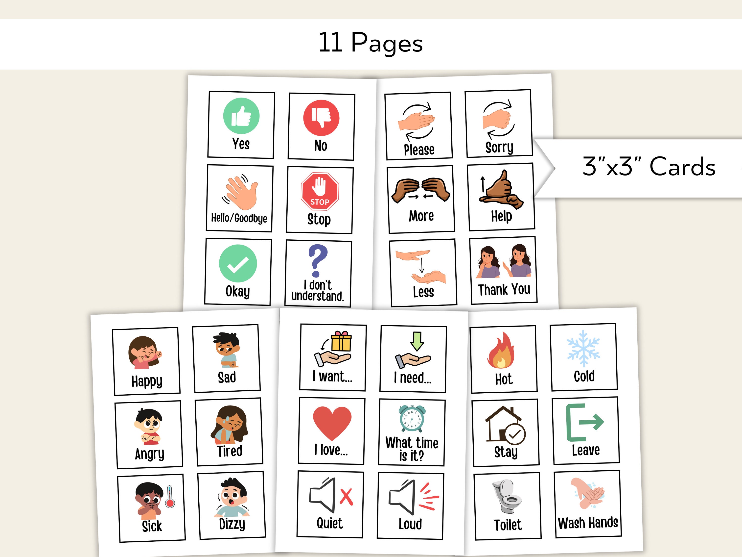 Nonverbal Communication Cards - Speech Flashcards - Nonverbal ...