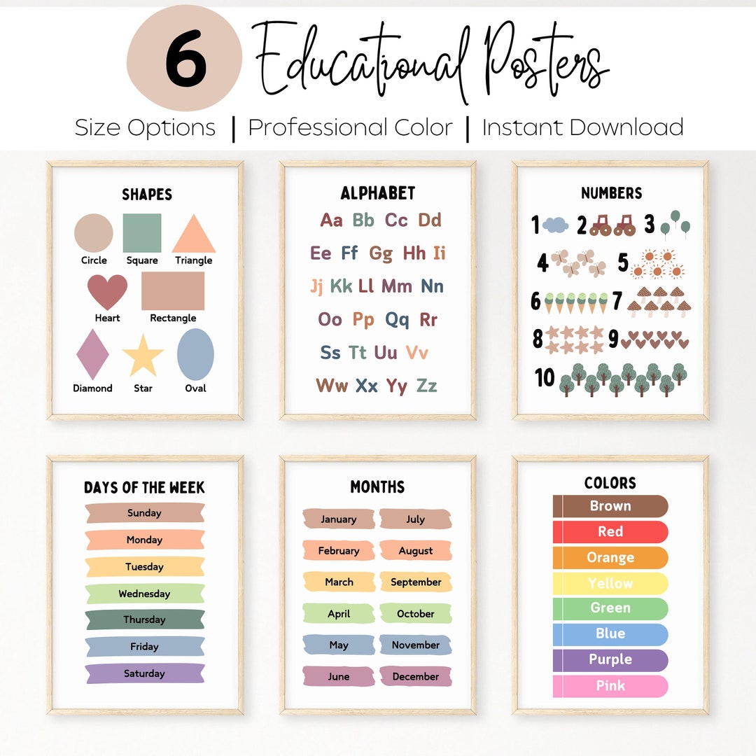 6 Educational Posters Printable Classroom Educational Posters Printable ...