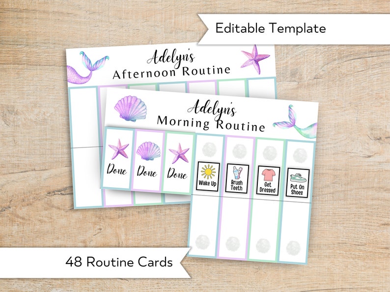 Routine Chart Printable Kids Flip Routine Chart Editable Template ...