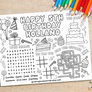 Birthday Coloring Page for Kids Printable Custom Birthday Coloring ...