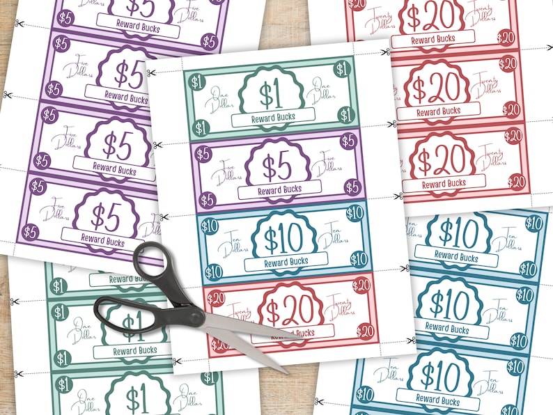 Printable Reward Bucks – Editable Play Money Template (digital Download ...