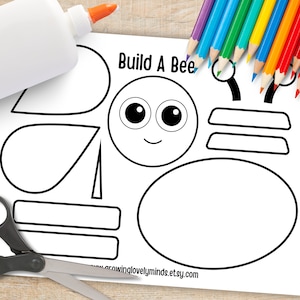 Bee Printable Craft - Build a Bee Spring Activity for Kids - Preschool ...