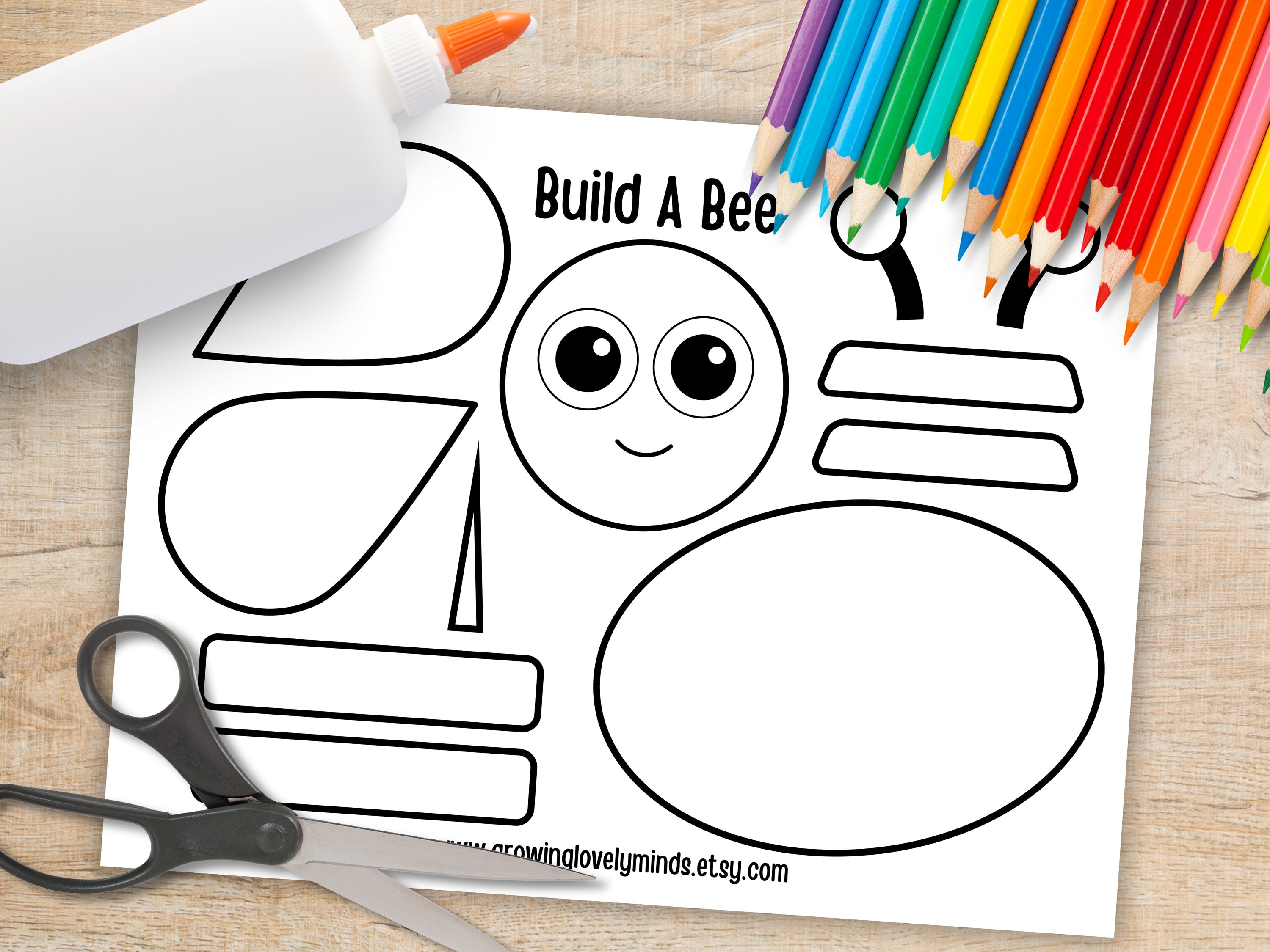 Bee Printable Craft Build a Bee Spring Activity for Kids Preschool ...
