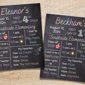 First Day of School Chalkboard Sign – Editable Template (digital ...