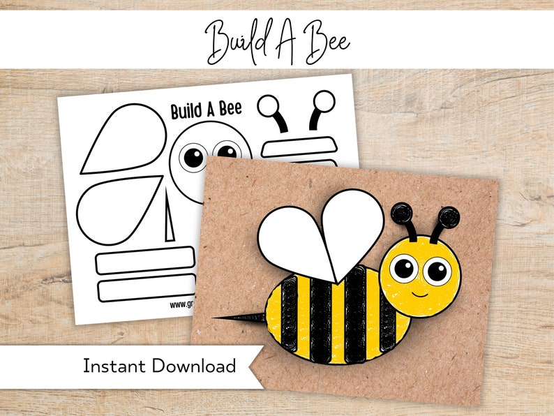 Bee Printable Craft Build a Bee Spring Activity for Kids Preschool ...