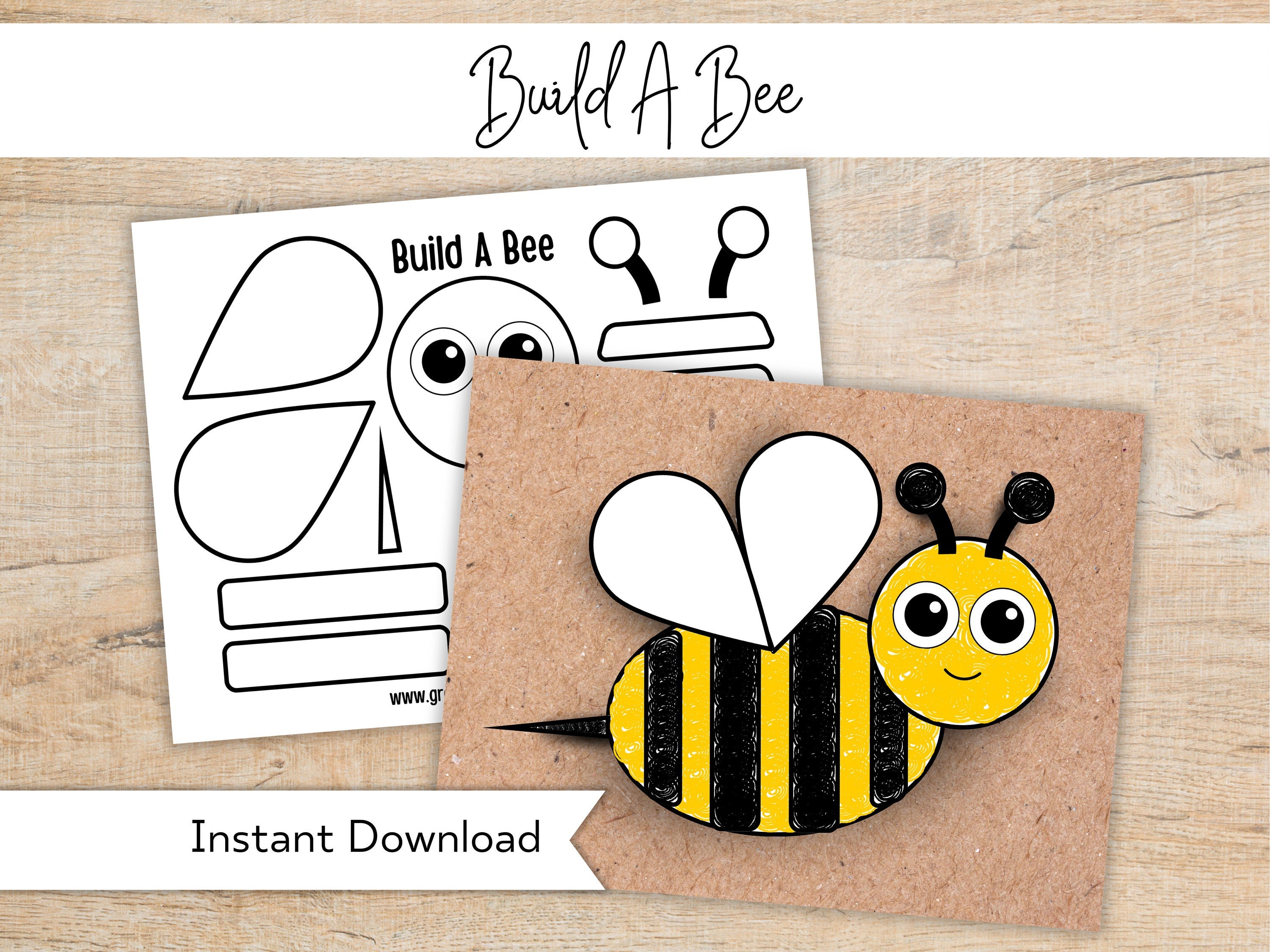 Bee Printable Craft Build a Bee Spring Activity for Kids Preschool ...