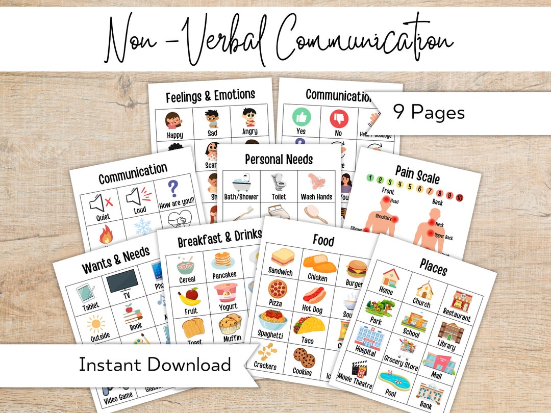 Nonverbal Communication Cards - Visual Board Special Needs - Nonverbal ...