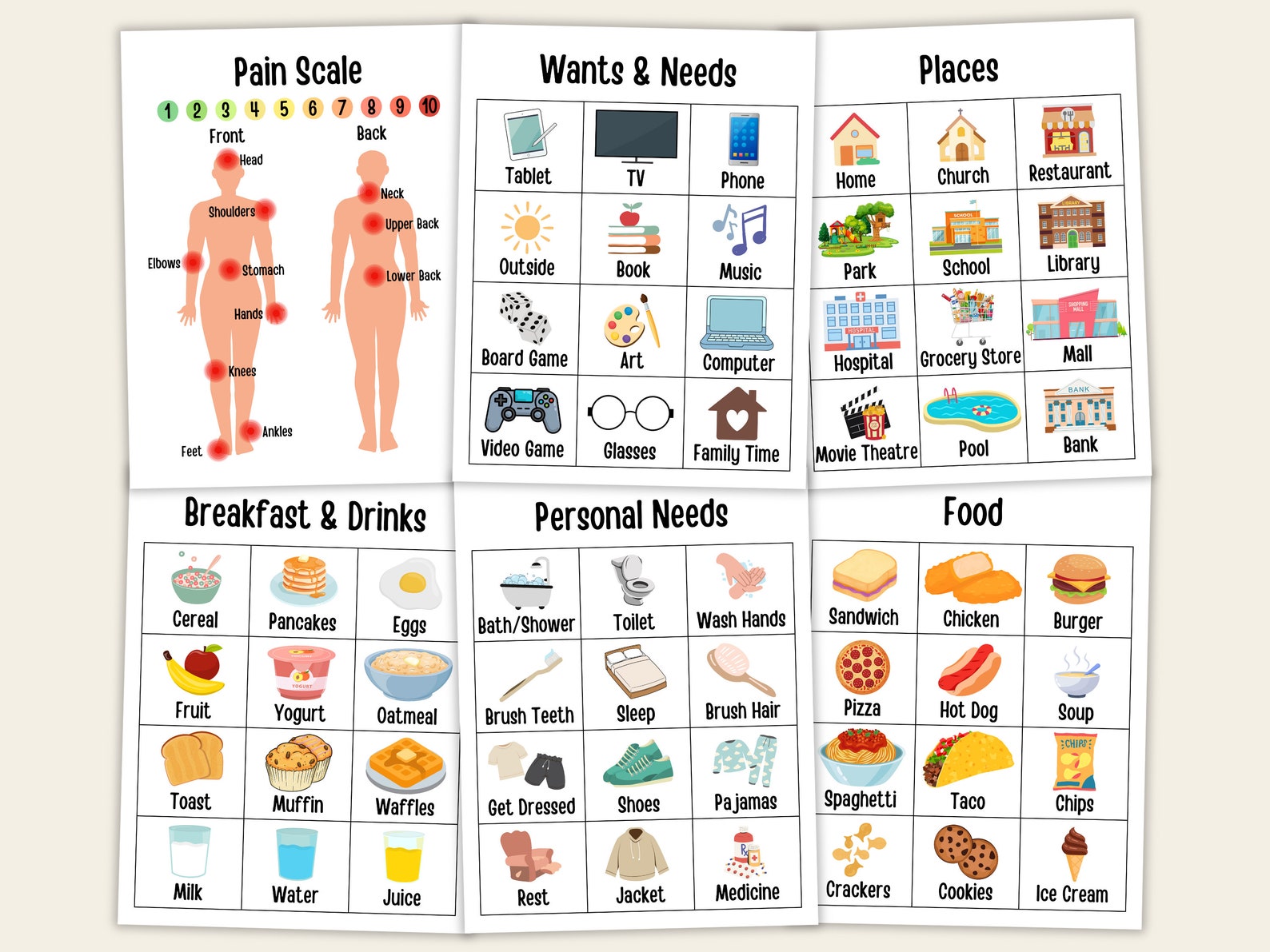 Nonverbal Communication Cards - Visual Board Special Needs - Nonverbal ...