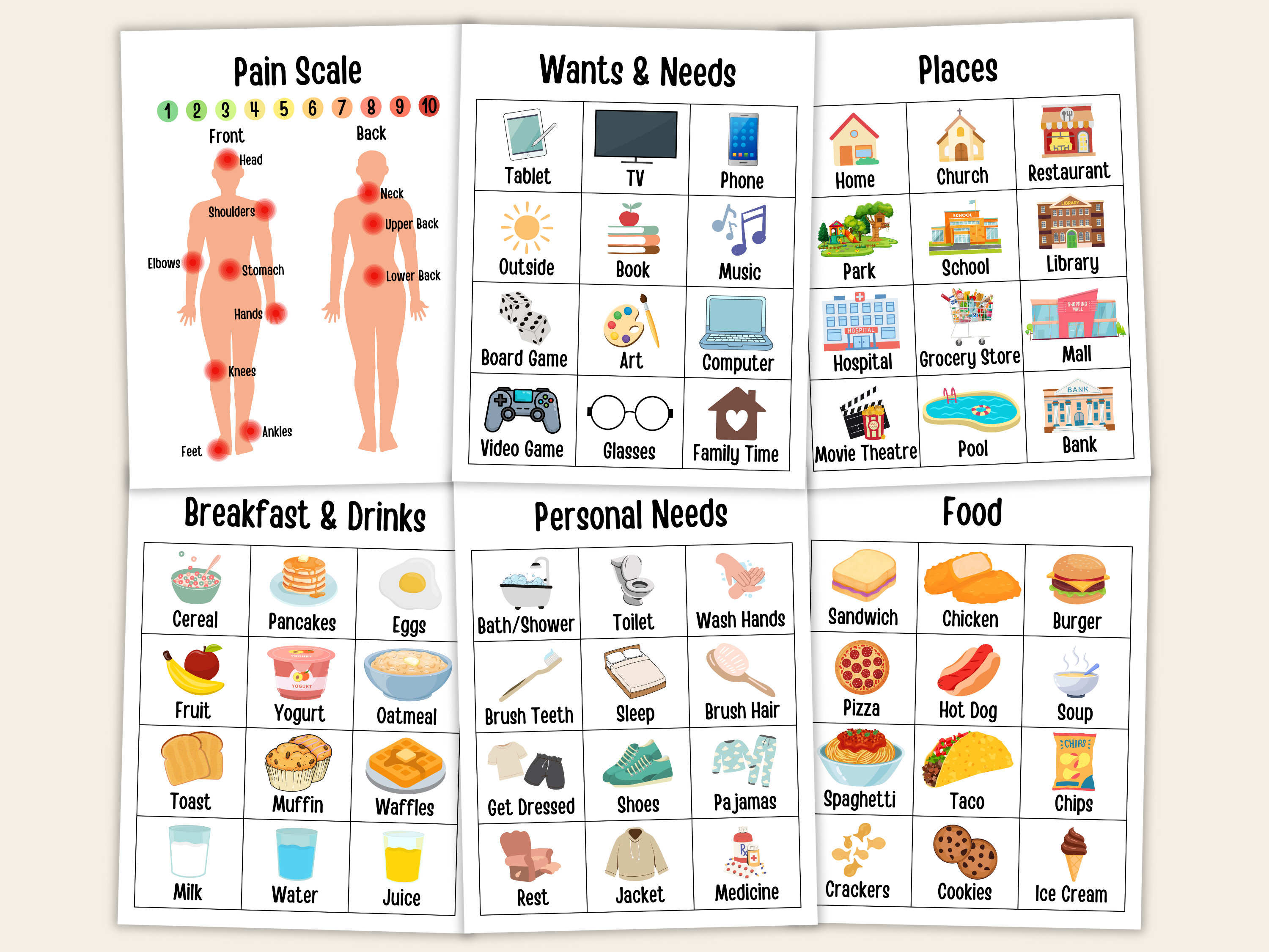 Nonverbal Communication Cards - Visual Board Special Needs - Nonverbal ...