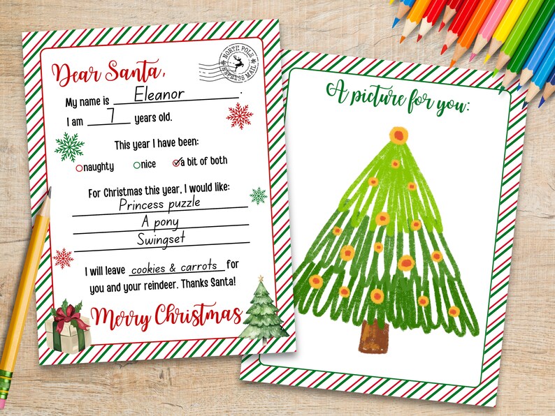 Letter to Santa Printable Kids Letter to Santa Clause Christmas ...