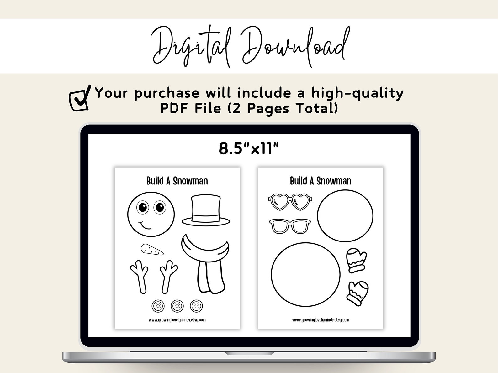 Snowman Printable Craft Build a Snowman Winter Activity for Kids ...