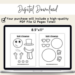 Snowman Printable Craft Build a Snowman Winter Activity for Kids ...