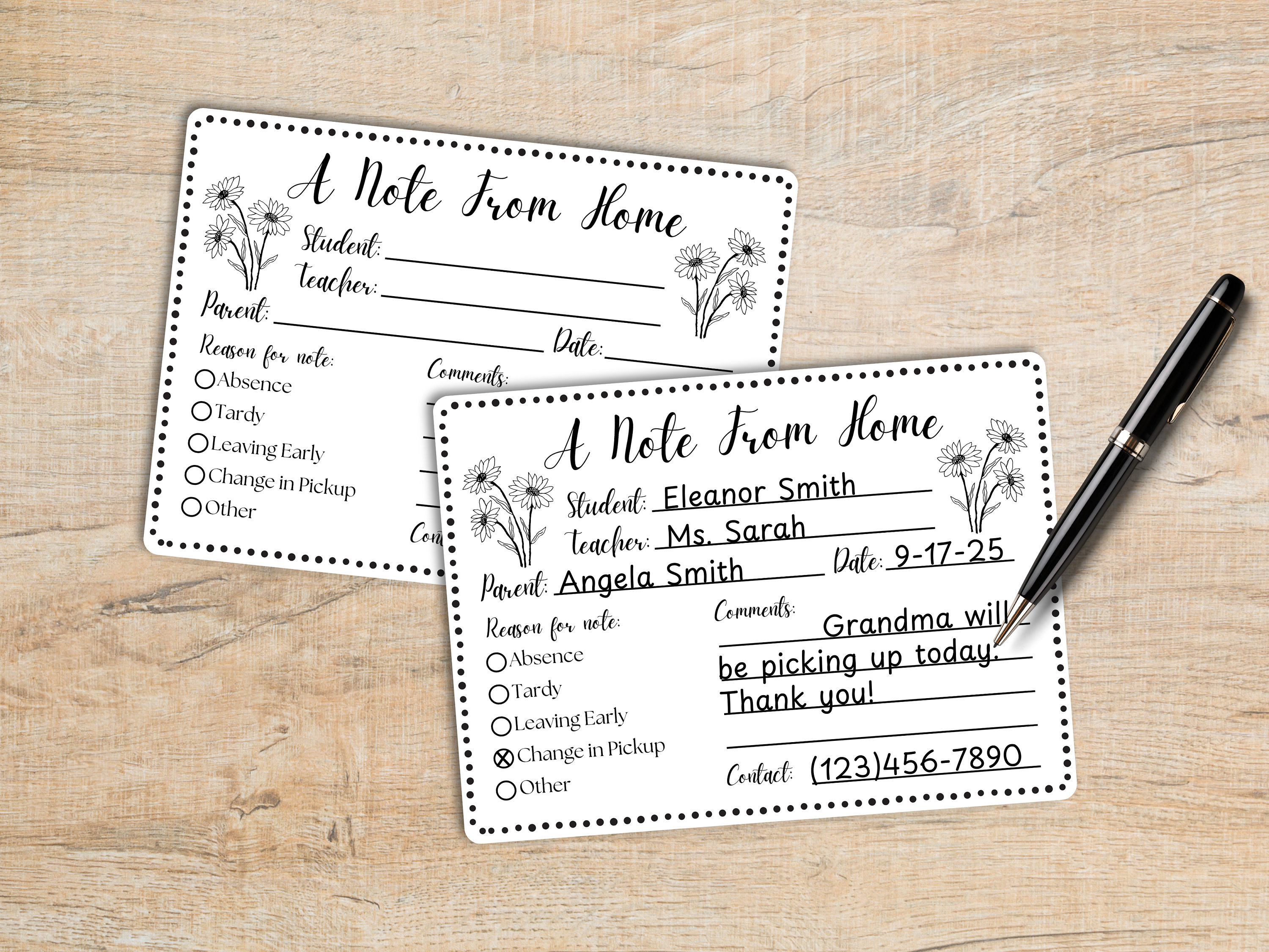 Printable Note From Home - School Note From Home - Parent Communication ...