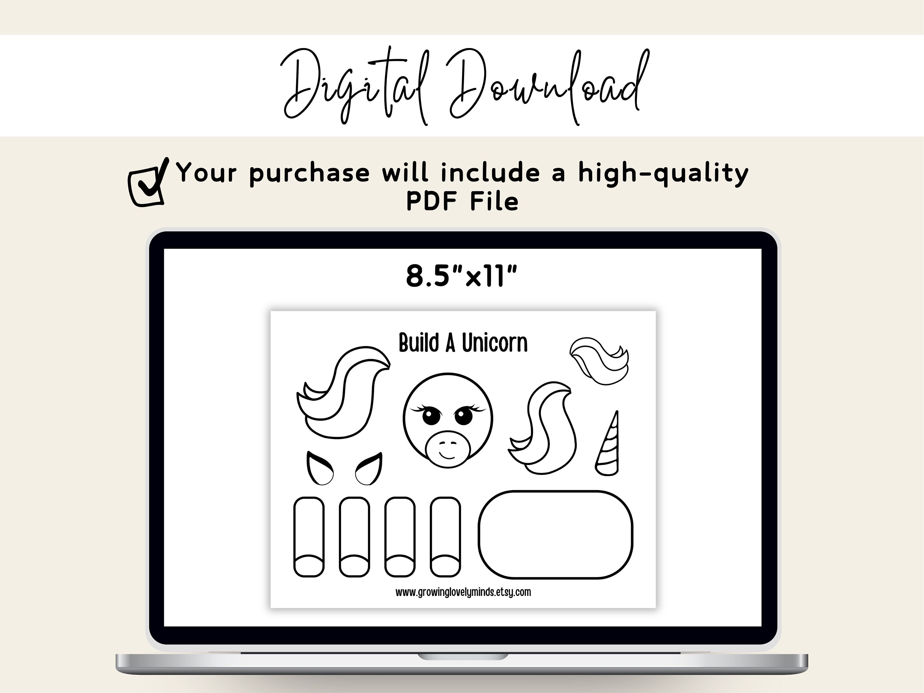 Unicorn Printable Craft Build a Unicorn Activity for Kids Preschool ...