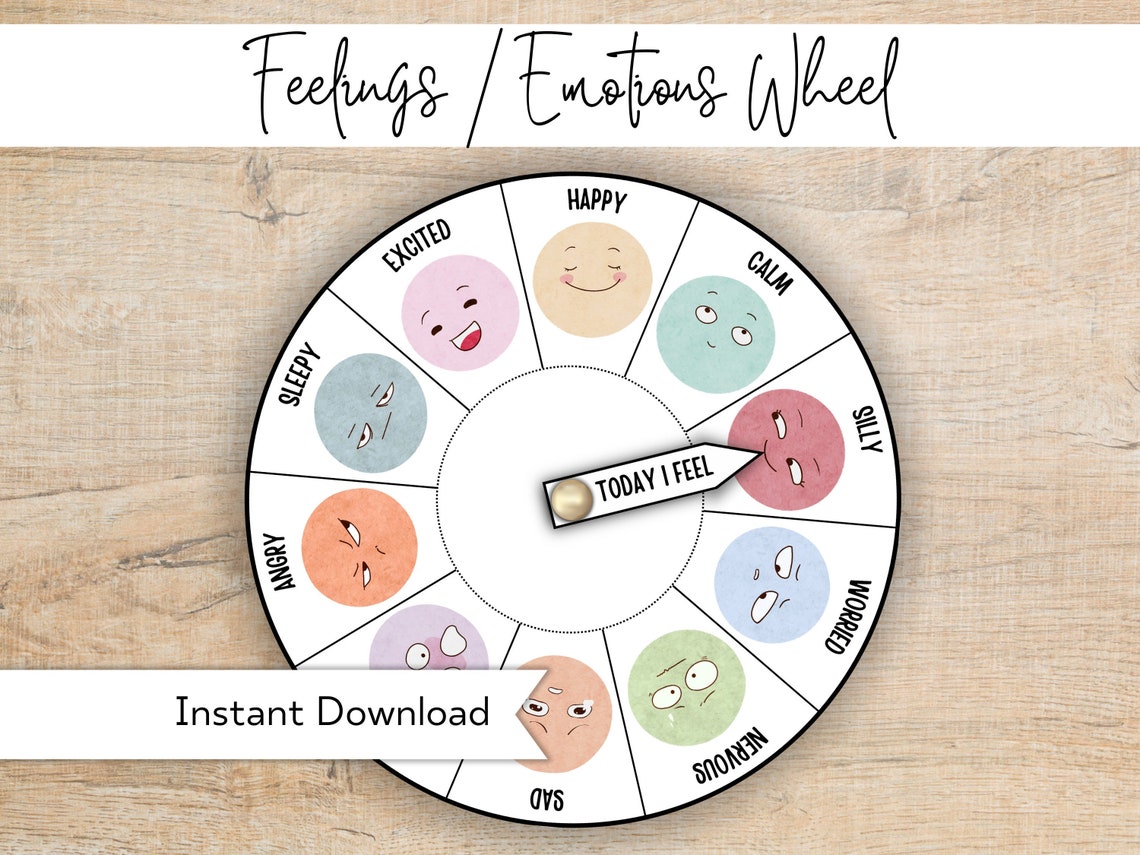 Feelings Emotions Wheel Activity Printable Emotions Feelings Wheel ...