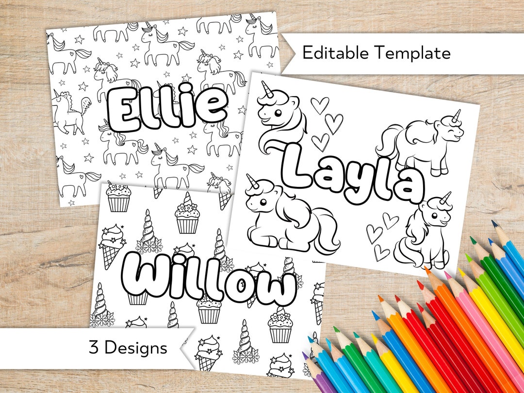 Custom Name Coloring Page Printable Personalized Coloring Page ...