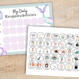 Daily Chore Chart for Kids - Daily Responsibilities Chart - Printable ...