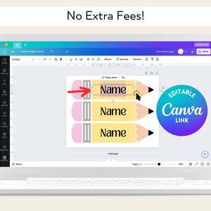 Editable Name Tag Template - Back to School Instant Edit & Download ...