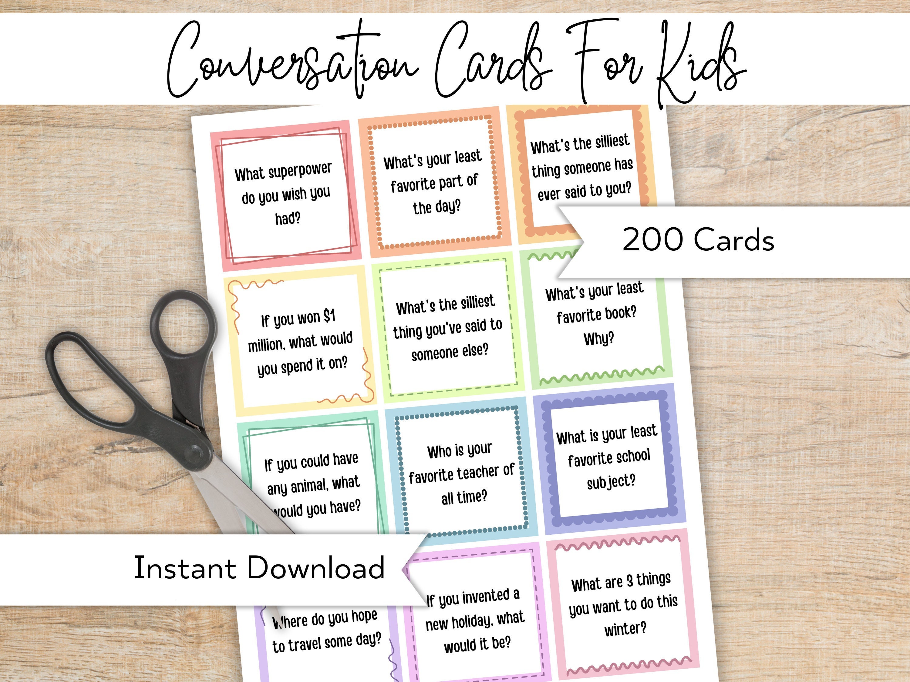 Conversation Cards for Kids - Road Trip Conversation Games for Kids ...