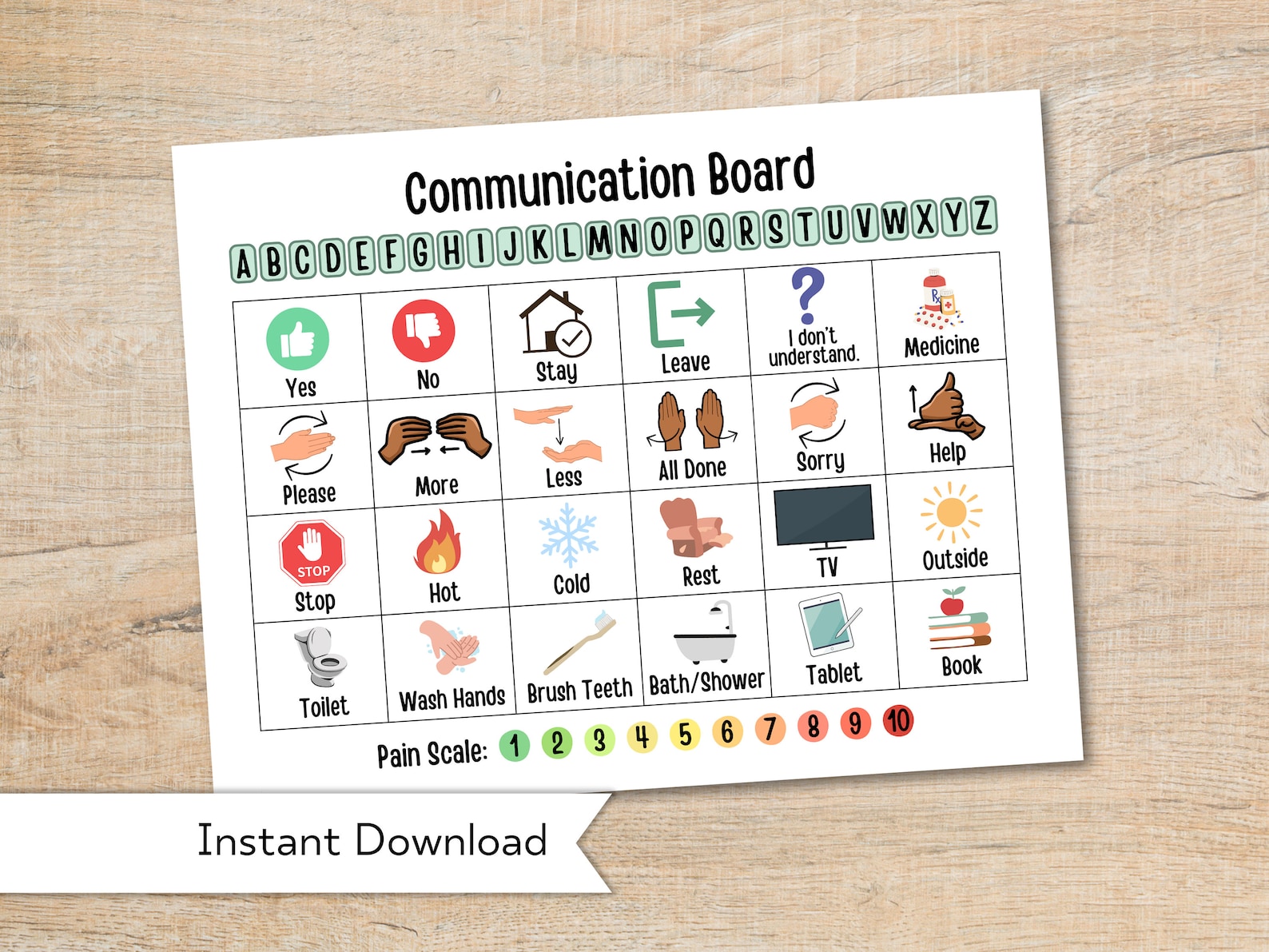 Nonverbal Communication Board - Visual Board Special Needs - Nonverbal ...